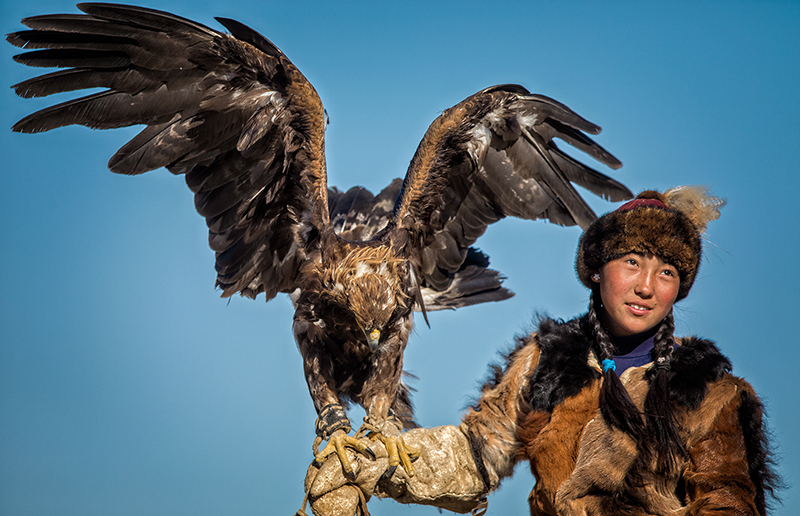 Young generation of Mongolian Eagle Hunters inheriting their culture